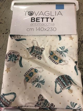 Tovaglia antimacchia 140x230 fantasia teiere