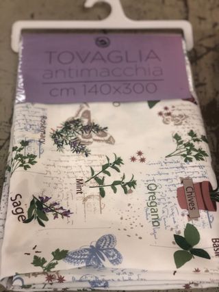 Tovaglia antimacchia 140x300 fantasia erbe aromat 