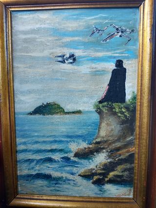 Dipinto vintage Olio su tela Star Wars