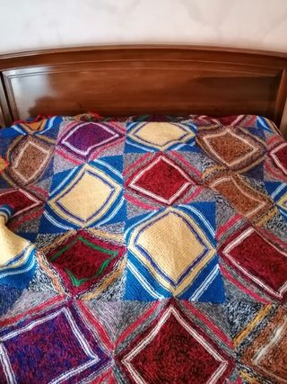 coperta vintage in pura lana lavorata ai ferri