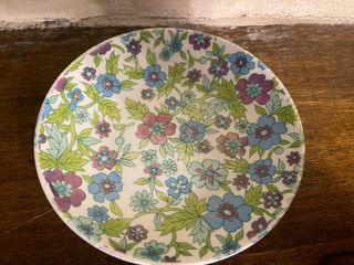 Piatto colorato vintage fine porcellana 