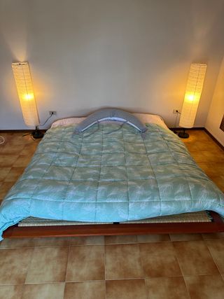 Letto matrimoniale giapponese mogano Futon Tatami