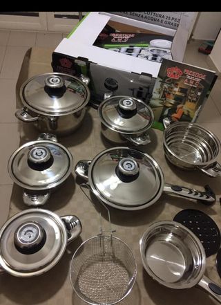 batteria di pentole 23pz acciaio inox 