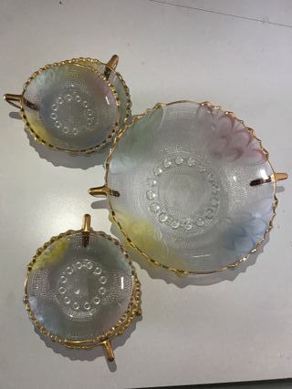 ciotola e piatti macedonia in vetro di murano