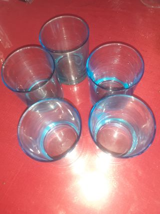 Glasses,  set 5 tumbler, blue 