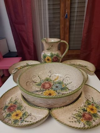 completo in ceramica Deruta per contorni e brocca