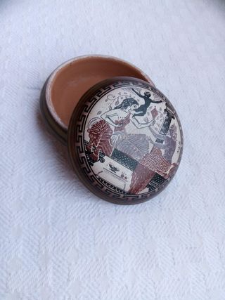 Portagioie tondo con disegni antica Grecia