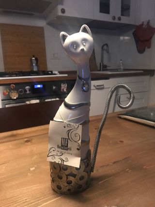 Soprammobile gatto in ceramica