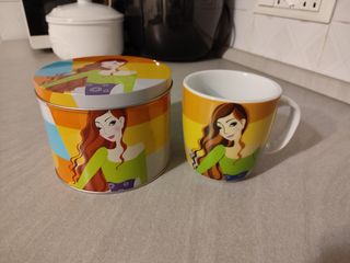 tazza decorata Vintage Nuova