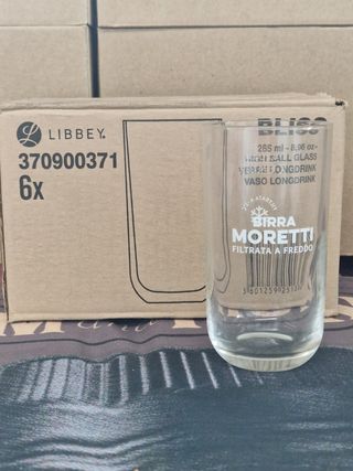 6 bicchieri birra moretti