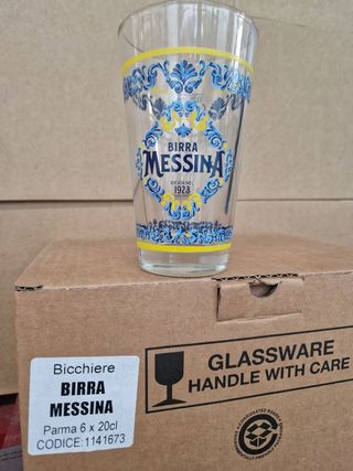 6 bicchieri birra Messina 0.2 x 6
