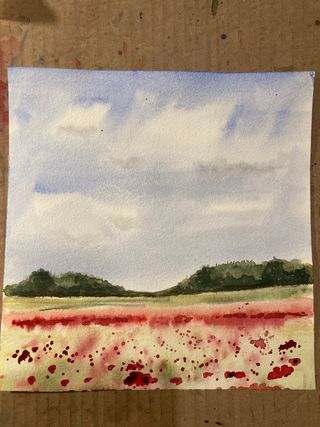 Campo di grano e papaveri