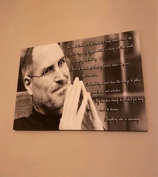 Quadretto intelaiato Apple Steve Jobs con frase