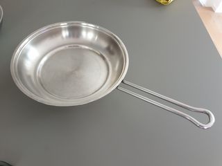 3 padelle in acciaio inox doppio fondo