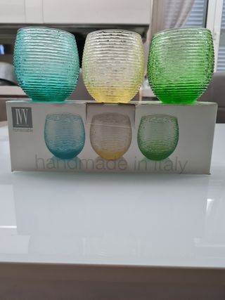 Set 3 bicchieri colorati