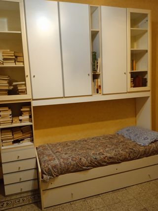 libreria con annesso letto 