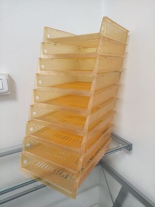 9 vaschette porta corrispondenza giallo arancio