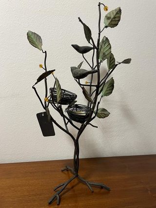 Portacandele con uccellini 