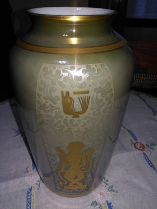 VASO ARTISTICO DIPINTO A MANO ORO ZECCHINO 24K