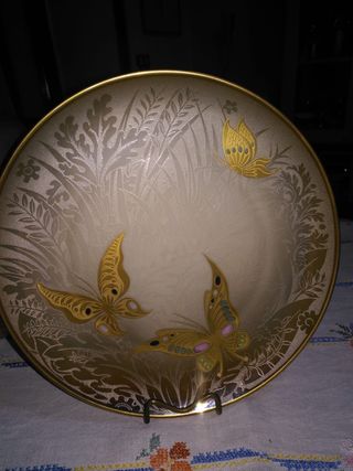 PIATTO ORNAMENTALE IN CERAMICA ORO 24KT
