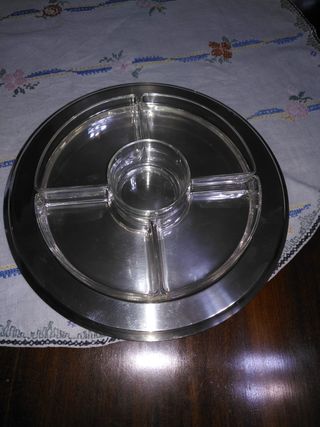ANTIPASTIERA CON PIATTO IN SILVER. 