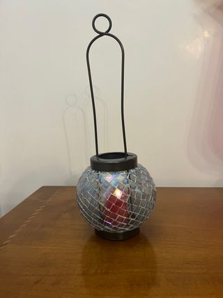 Lanterna portacandele in vetro vintage 