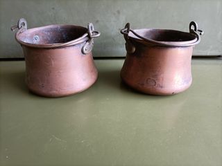 coppia pentolini in rame vintage