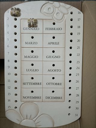 Calendario THUN in ceramica farfalla e fiore 