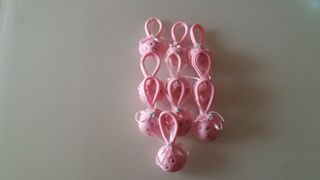 10 sonaglino rosa in plastica bomboniera nascita