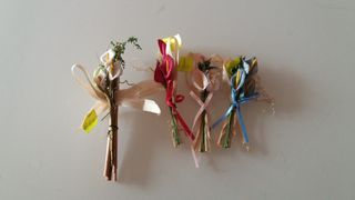 4 mazzetti fiori bomboniere calle rosa celeste 