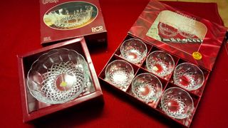 coppa grande+6 coppette in cristallo nuovi 