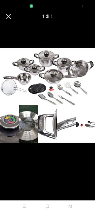 batteria 23pz per induzione acciaio inox