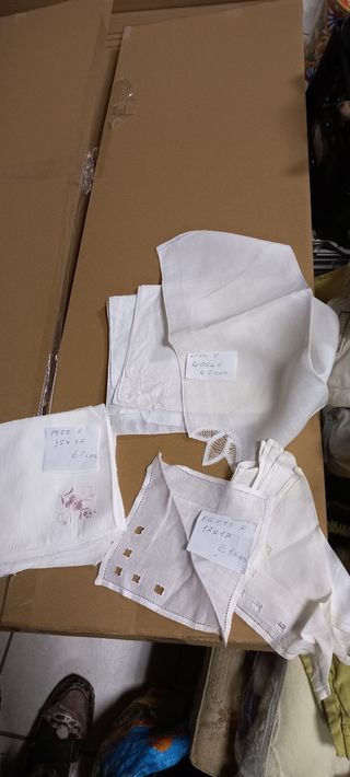 tanti tovaglioli ricamati in cotone 1 e 2 euro cad