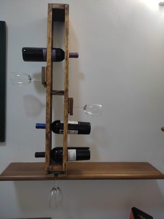 portabottiglie in legno da parete