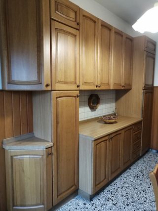 Cucina in legno rovere + frigorifero