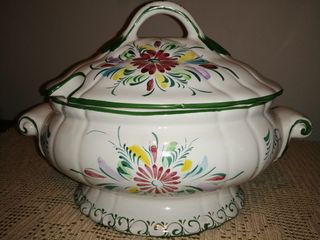 Zuppiera dipinta a mano francese 