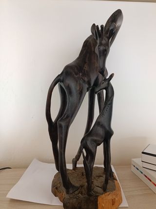 statuetta giraffa mamma e figlio 