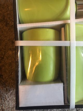 Set per bagno in ceramica verde 