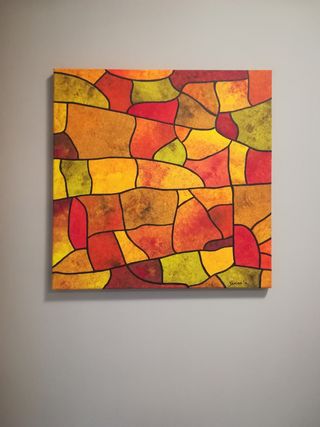 Quadro moderno astratto dipinto a mano su tela 