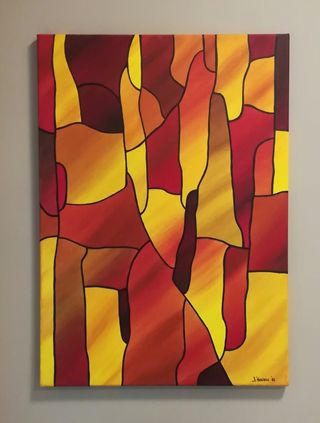 QUADRO ASTRATTO MODERNO DIPINTO A MANO SU TELA 