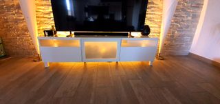 Mobile basso porta TV bianco con LED