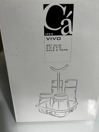 Set olio aceto sale e pepe