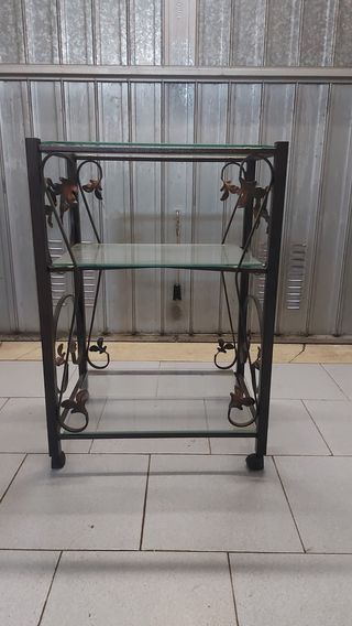 Mobiletto tavolino ferro battuto 