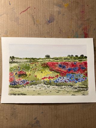 Acquerello prato fiorito 