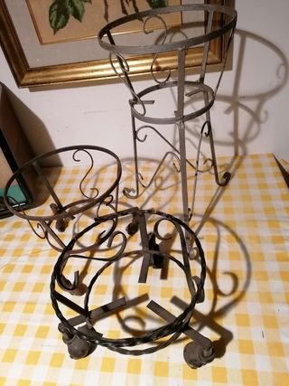 set 3 fioriere in ferro battuto