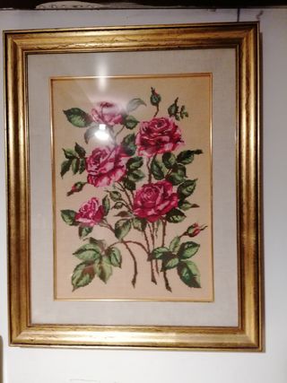 quadro ricamato a mezzo punto