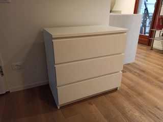 Cassettiera IKEA Malm, 3 cassetti, bianco