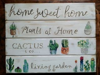 quadro su legno in stile shabby cm 37x28