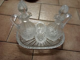 Servizio olio e aceto di cristallo 