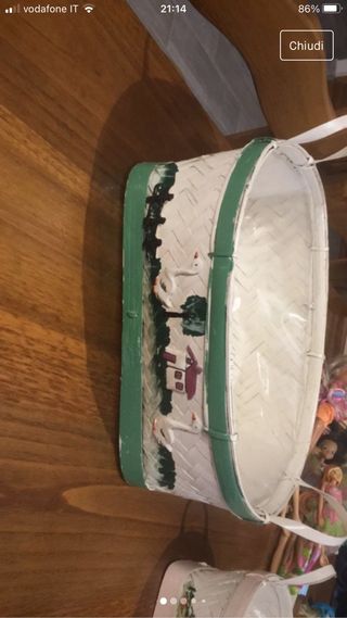 Cestini legno con disegni 